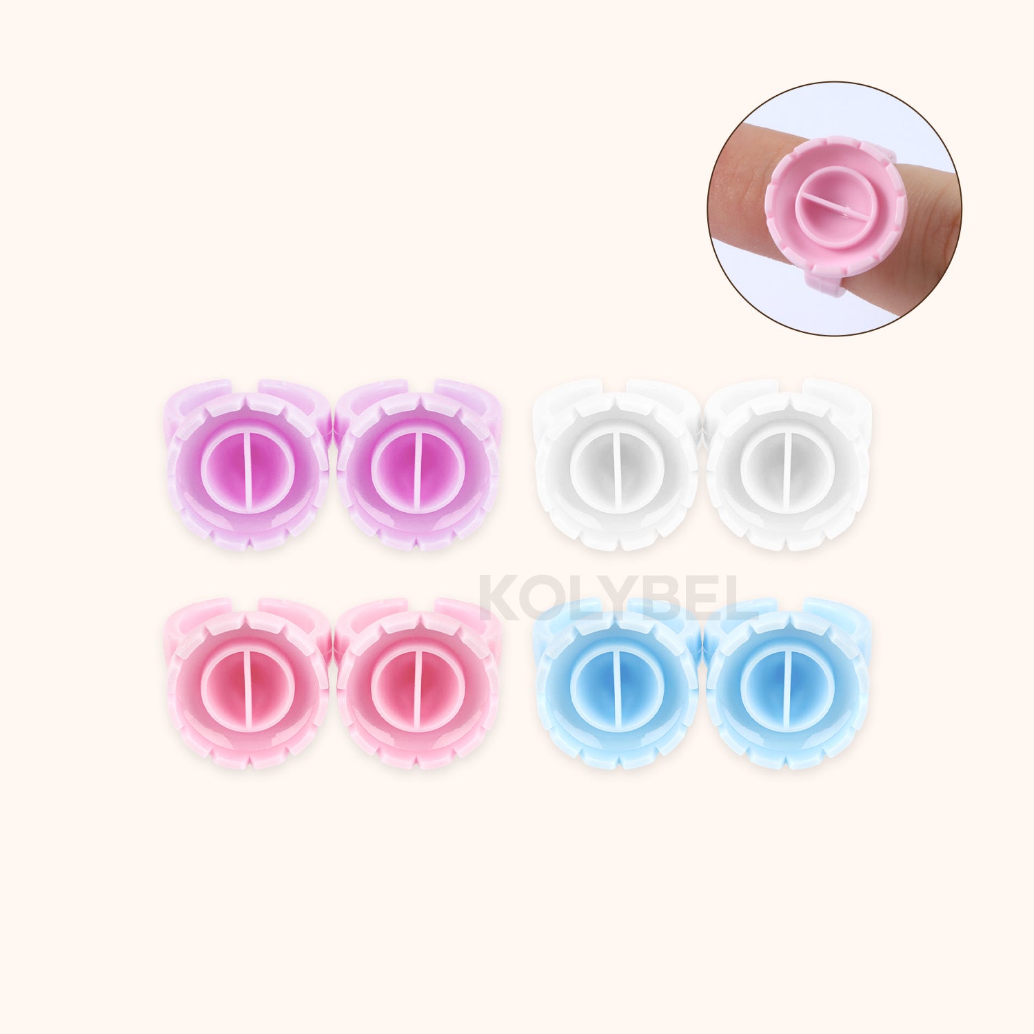 Round-shaped Disposable Glue Finger Ring Cup(100pcs) – Kolybel