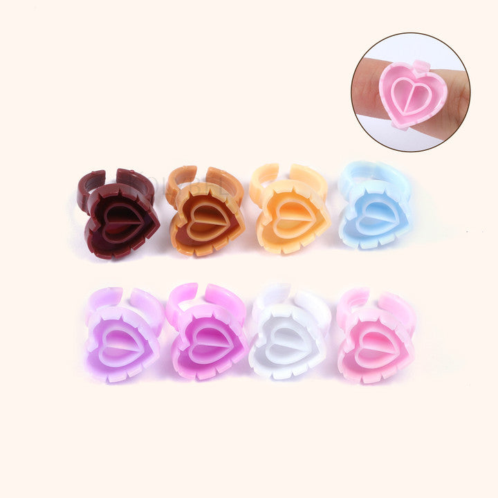 Tasse de bague à colle de colle jetable en forme de cœur (100pcs) – Kolybel